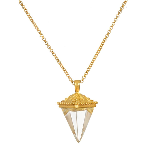 Crystal Pendulum Necklace – Sandalwood Stone